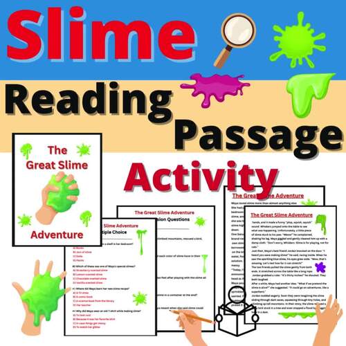 Slime Reading Passage Activity with Story and Comprehensive Activities
