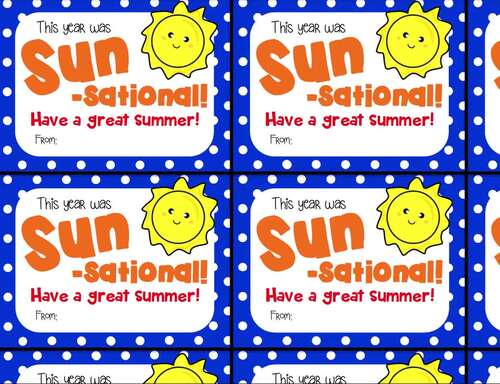 SunChips End of Year Gift Tag- This year was SUN-sational! Have a great ...
