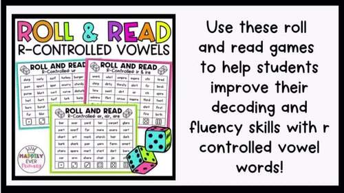 R Controlled Vowels | Roll and Read Fluency Practice Games | TPT