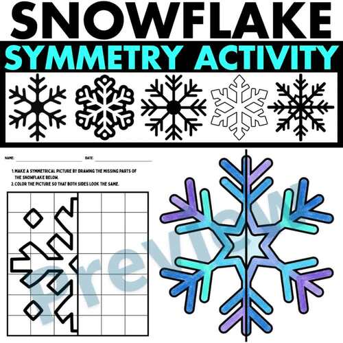 Snowflake Lines of Symmetry Activity Math Art Drawing Centers ...