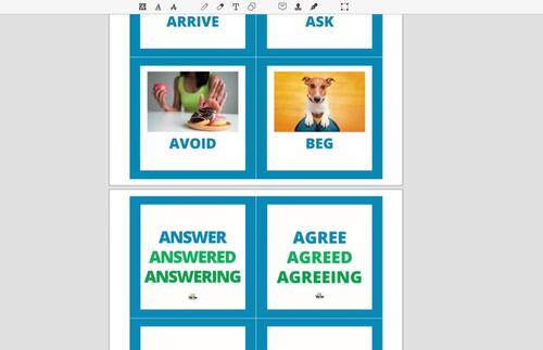 Regular Verb Flashcards Printable PDF Deck of 100 Common Verbs, Grammar ...