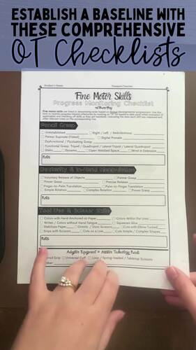 Baseline Assessment & Progress Monitoring Checklists BUNDLE- OT, PT, SPED