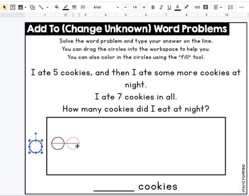Add To (Change Unknown) Word Problems for Google (Missing Addend Word ...
