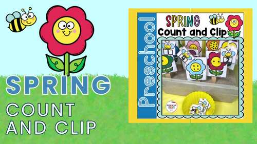 Preschool Math Activities for Spring - Bee Count and Clip by Preschool SOS