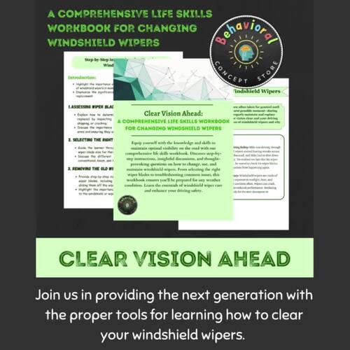 A Practical Life Skills Workbook for Changing Windshield Wipers | TPT