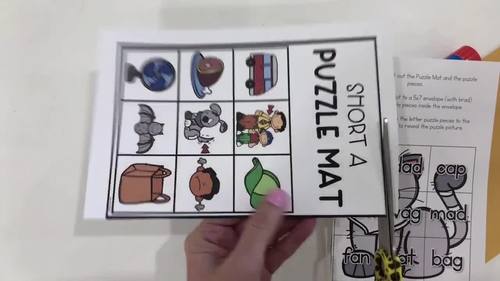 CVC Short Vowel Activities | Puzzle Mats by Michelle Hudgeons | TpT