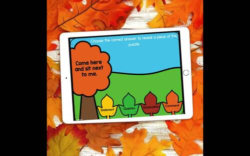 Types of Sentences | Reveal Puzzle | Google Slides | Fall | Autumn