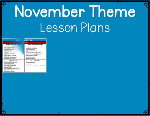 Kindergarten November Cross-Curricular Unit With Assessments & Worksheets