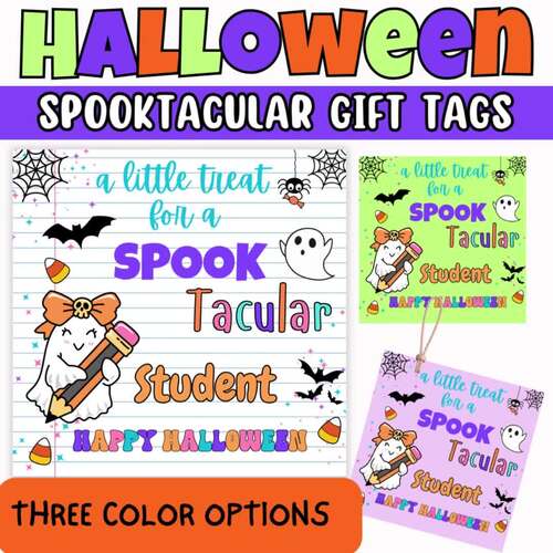 Student Halloween Gift Tags Teachers Classroom Decor Treat Tags ...