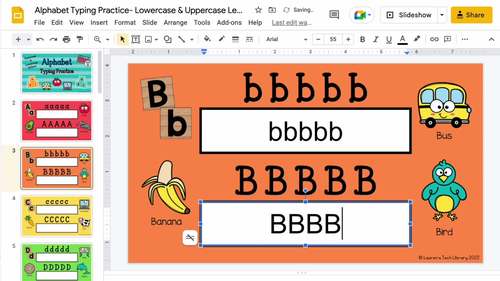 Alphabet Digital Uppercase & Lowercase Letter Typing in Google Slides™