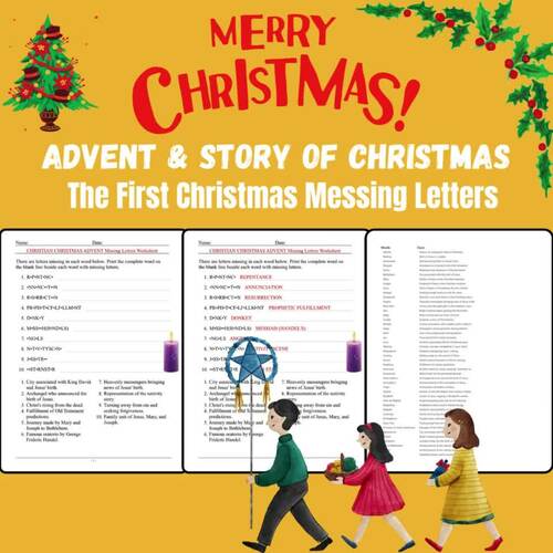CHRISTIAN CHRISTMAS ADVENT Vocabulary Messing Letters Worksheet Activity