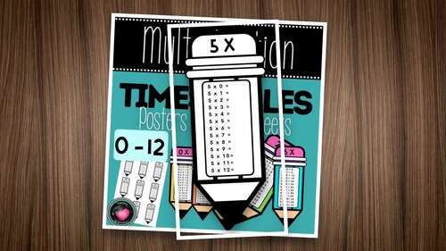 Times Table Posters 0 -12 Pencil Themed by For the love of it | TPT
