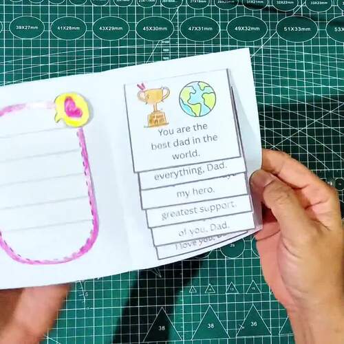 Handmade Father's Day Gift Printable Flip-up card Template by ...