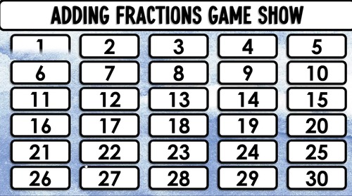 Adding Fractions with Like Denominators End of Year Math Review Game Show