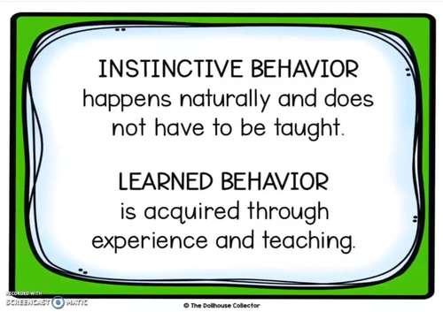 INSTINCTIVE OR LEARNED BEHAVIOR Boom Cards™ for Upper Elementary Students