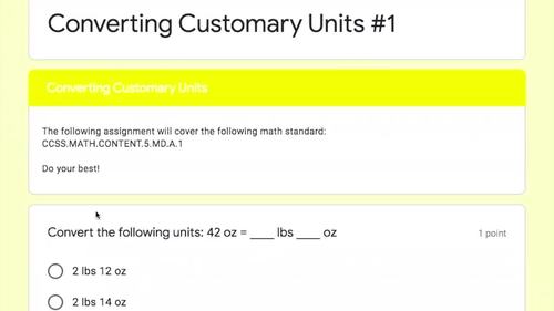 Converting Customary Units Google Classroom™ 4 Pack - 1/2 off 1st 24 hrs!