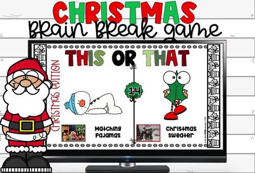 Christmas Party Activities & Games| This or That | Brain Breaks | No Prep