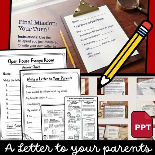 Back to School Night Letter Parent from Student Editable EscapeRoom ...