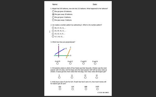 Digital and Printable | NAPLAN Style Practice Test | Year 5 Numeracy
