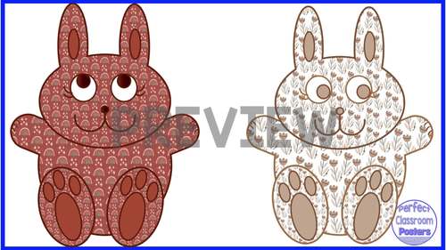 Neutral Spring Pastel Boho Easter Bunnies and Eggs Clip Art Commercial Use