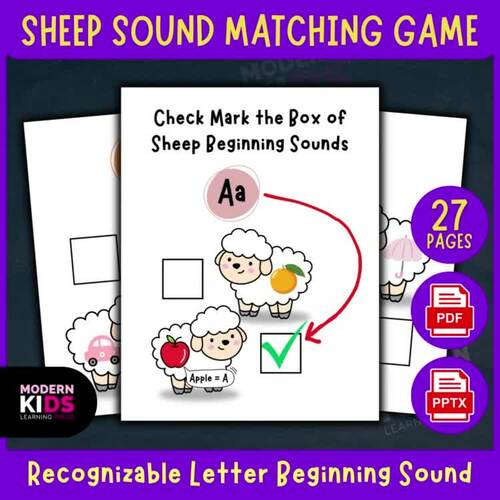 Sheep Sound Matching Game - Easily Recognizable Letter Beginning Sound