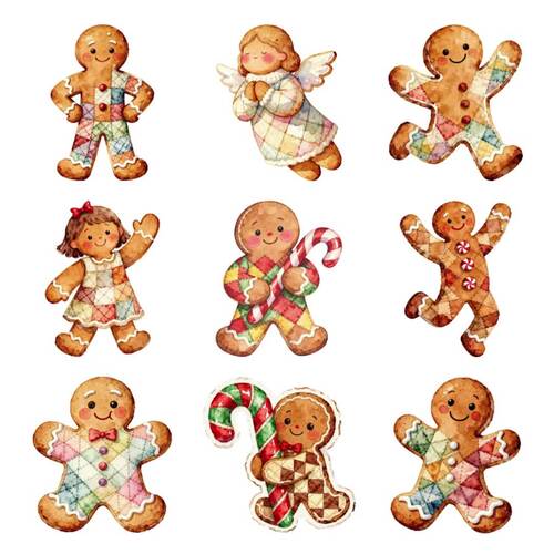 Cute Gingerbread Christmas Clipart Set – 18 Transparent PNGs, | TPT