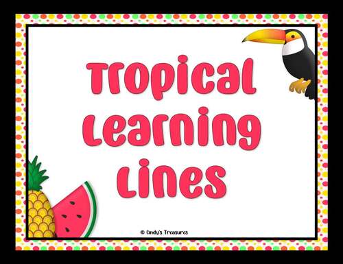 Tropical Learning Lines: Alphabet, Number, Colors and Shapes | TPT