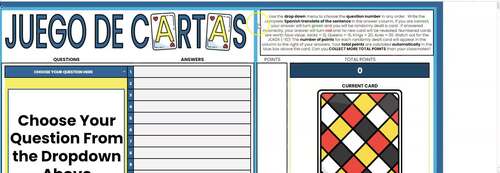 Spanish Prepositions of Location Juego de Cartas | TPT