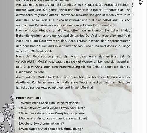 Reading German Lesetext Deutsch Leseverstehen Präsens DaF DaZ by LB ...