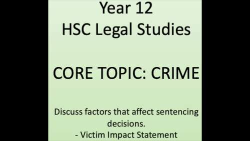 Yr.12 Legal Studies: Crime - Victim Impact Statement | TPT