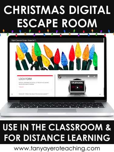 Christmas Math Digital Escape Room FUN Game by Tanya Yero Teaching