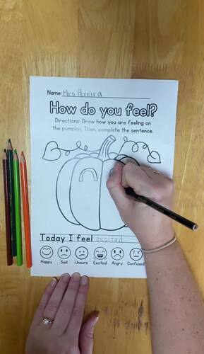Differentiated Pumpkin Feelings Check In, Morning Meeting, SEL, Calm Down