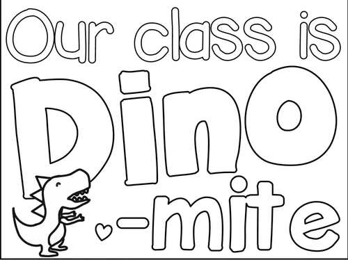 Cute Dinosaur Back to School Bulletin Board- Our class is Dino-mite ...