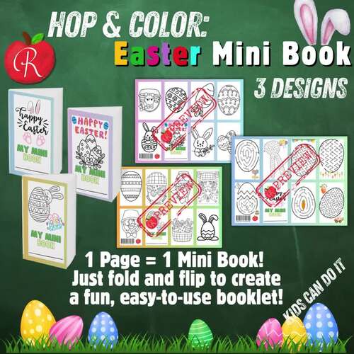 Easter Activity Mini-Books for Kids | Coloring & Mazes | Print, Fold & Play