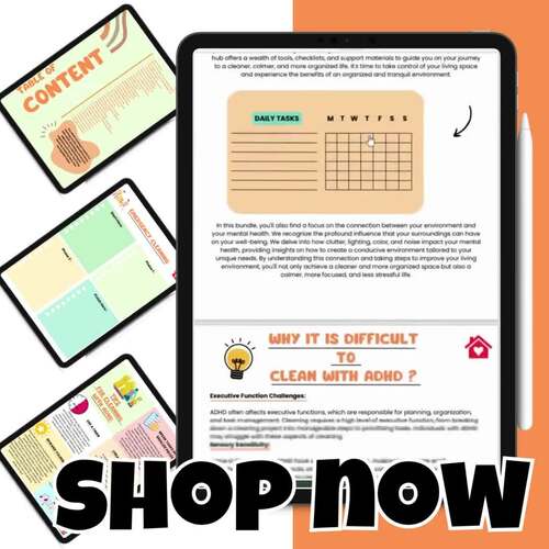 ADHD Cleaning Schedule Bundle | Cleaning List | ADHD Cleaning Checklist