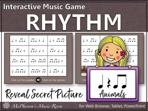Interactive Rhythm Game Eighth Notes Reveal the Secret Picture {Animals}