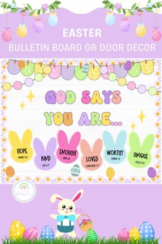 Easter Bulletin Board April Door Decor Groovy Christian Classroom ...