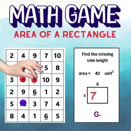 Area of a Rectangle Game | Find the Missing Side Length (HARD) | 4th ...