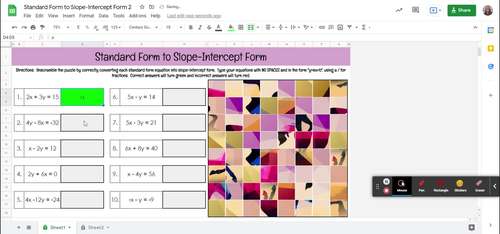 Converting Linear Equations in Standard Form to Slope-Intercept Form