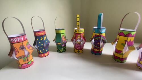 Diwali Craft lantern Windsock Coloring Activities Coloring Page India