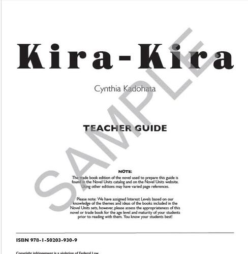 Kira-Kira Novel Units® Teacher Guide Novel Study | TPT