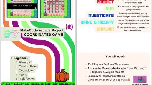 Makecode Arcade - Guide #11 - Halloween Pumpkin Patch Coordinates Game