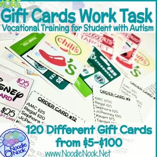 MORE Gift Card Stocking Activities for Vocational Training- 120 ...
