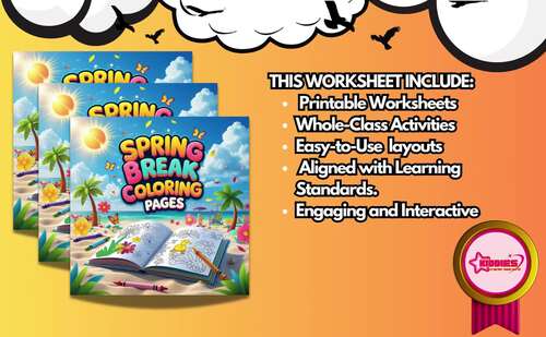 Spring Break Coloring Pages Activities 1st,2nd,3rd,4th,5th,6th,7th,8th ...