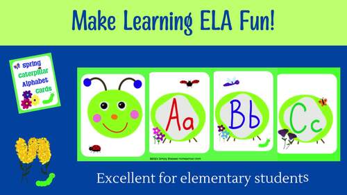 Alphabet Flashcards Spring Caterpillar for Homeschool | TPT