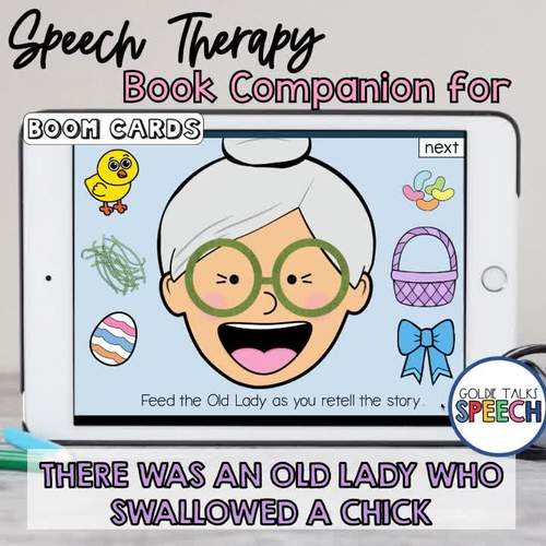 There Was an Old Lady Who Swallowed a Chick Book Companion | Boom Cards