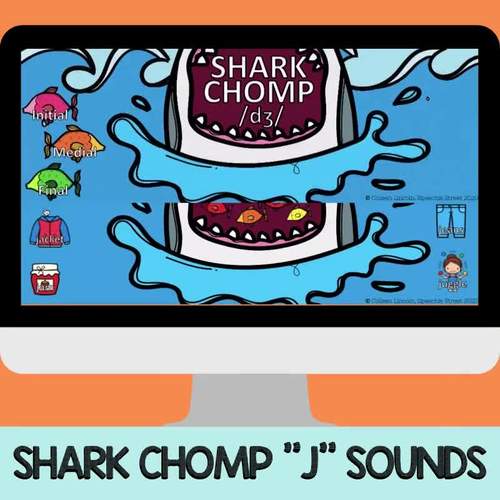 Shark Chomp J Sounds: No Print Interactive Activity for Speech Teletherapy