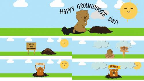 Groundhog's Day ANIMATED Google Classroom Banners by The Kindergarten