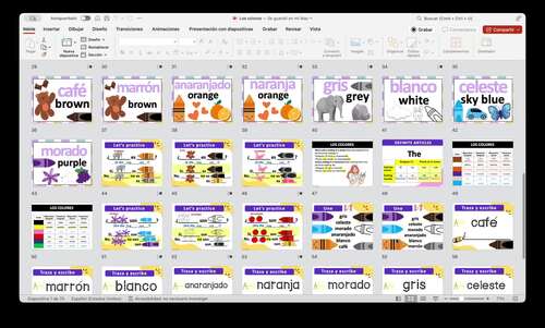 Spanish Colors PowerPoint Editable & Interactive Gender and Number ...