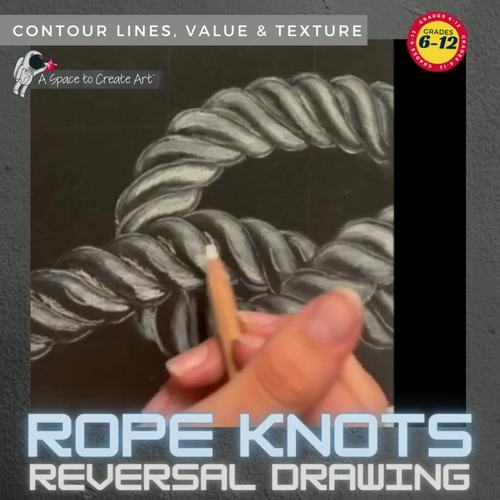 Rope Knot Reversal Drawing: White on Black: Middle School or High ...